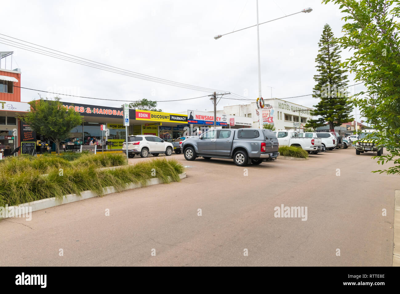 Eden, NSW, Australia-January 2, 2019: Street view in the city of Eden ...