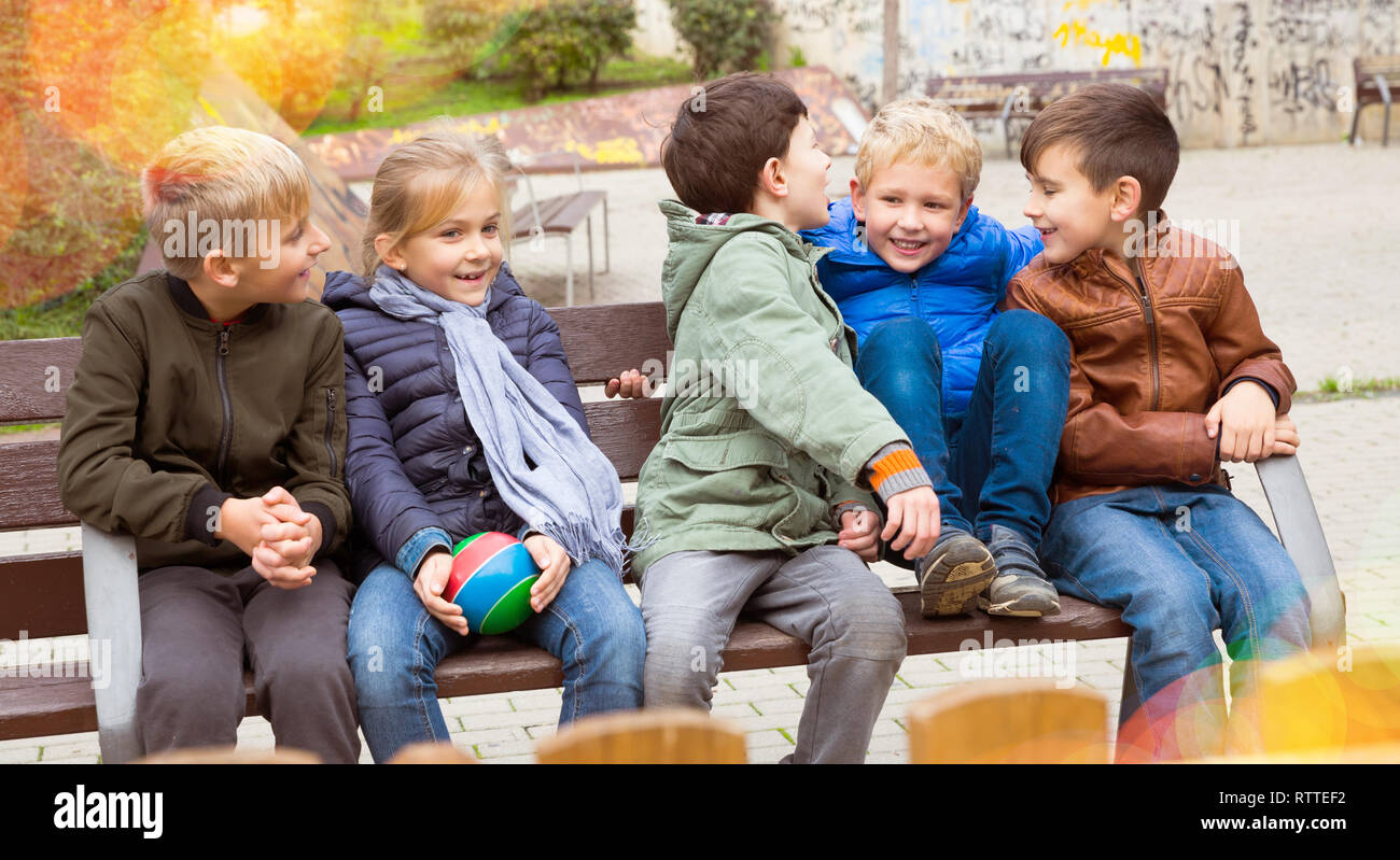 Children playing with small ball outdoor Stock Photo - Alamy