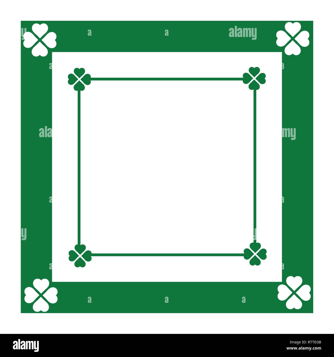 Banner for St. Patrick's day, green clovers, shamrock leaves for St ...