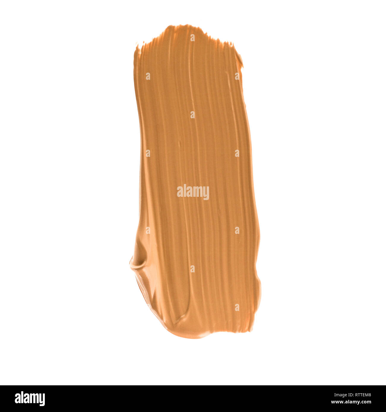 Make-up base foundation brush stroke isolated on white background ...