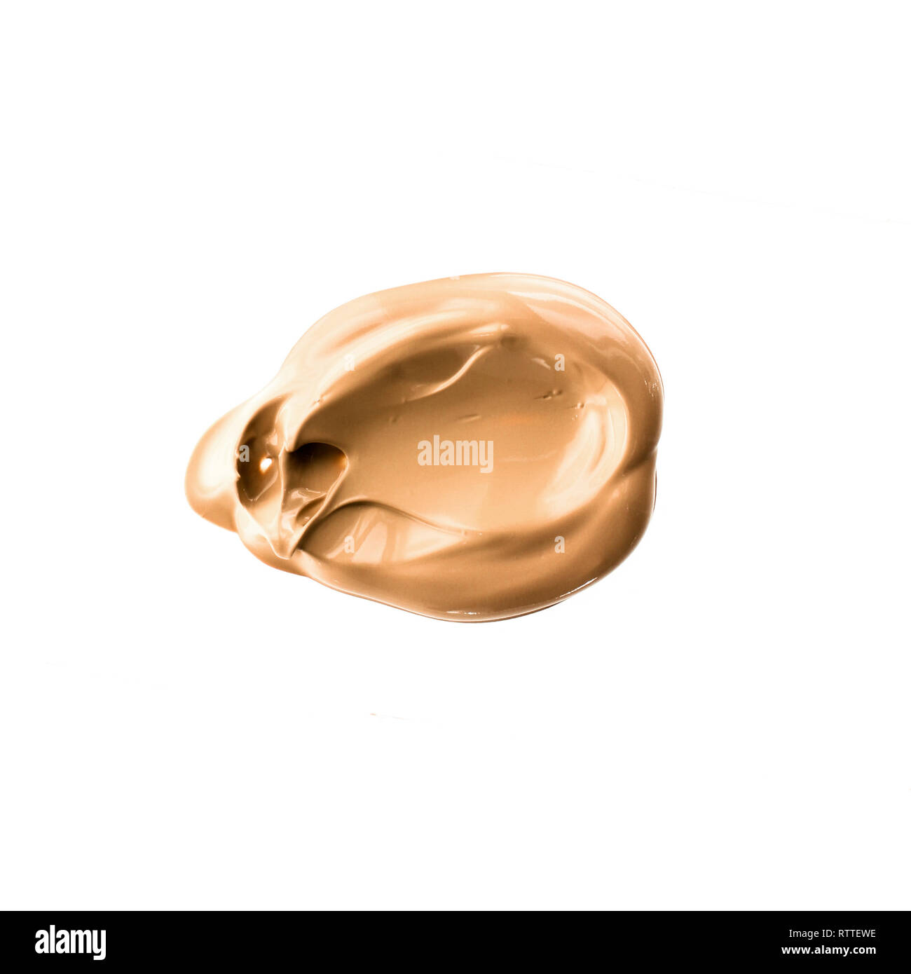 Make-up base foundation brush stroke isolated on white background ...