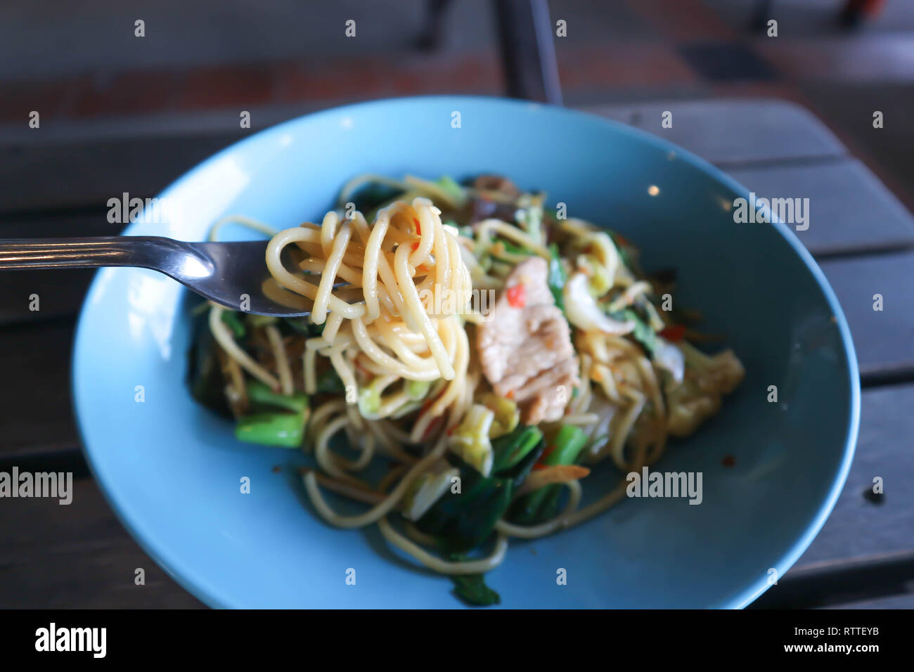 spaghetti, spicy spaghetti or Thai spaghetti Stock Photo - Alamy