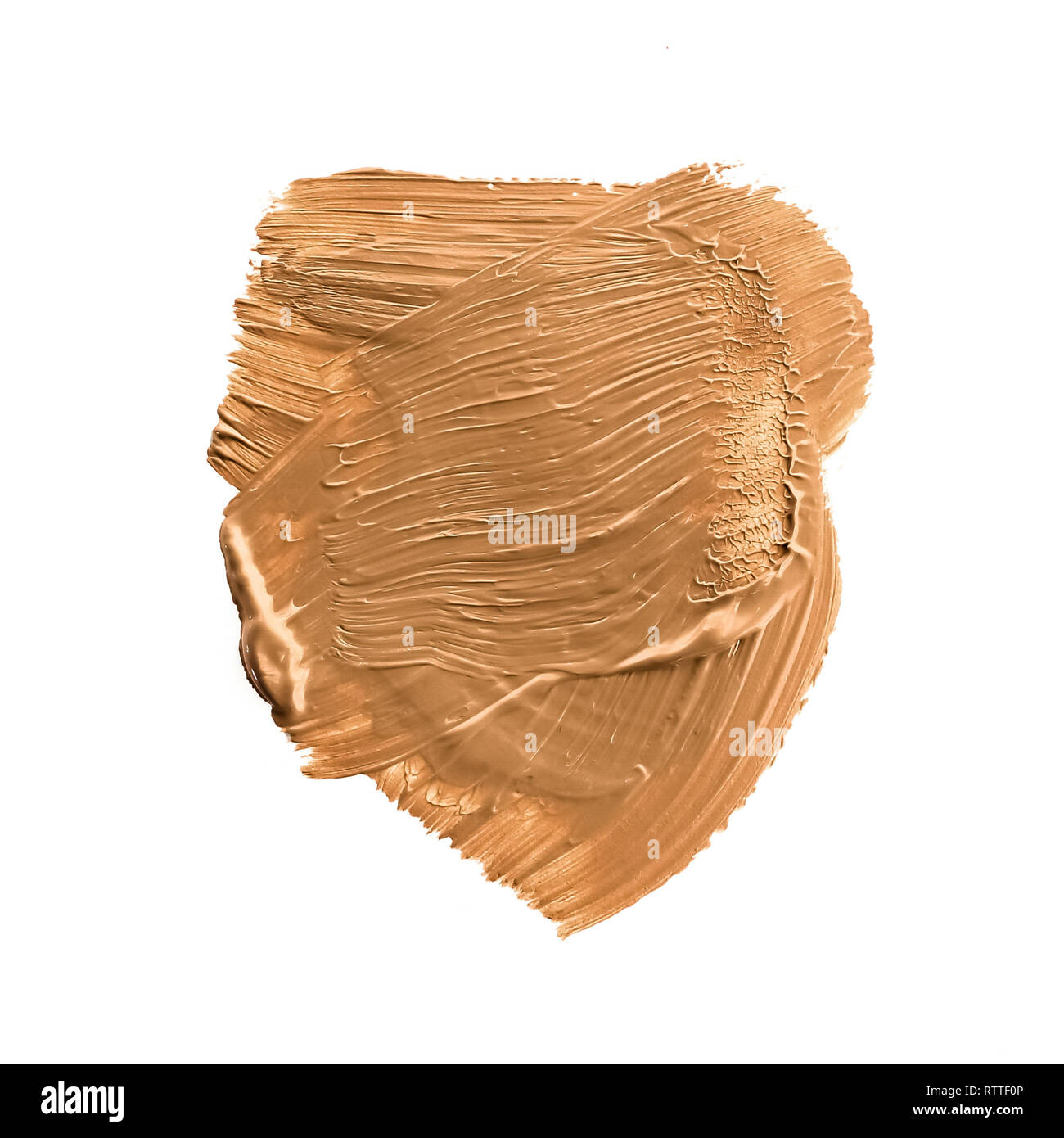 Make-up base foundation brush stroke isolated on white background ...