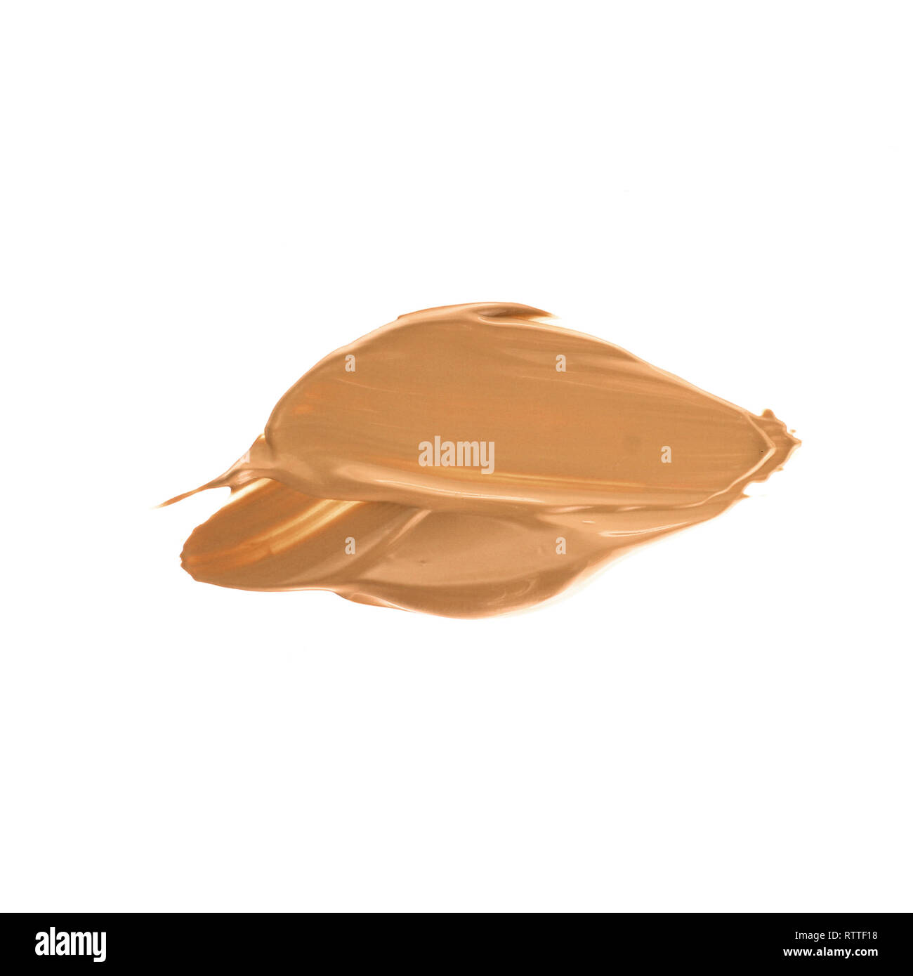 Make-up base foundation brush stroke isolated on white background ...