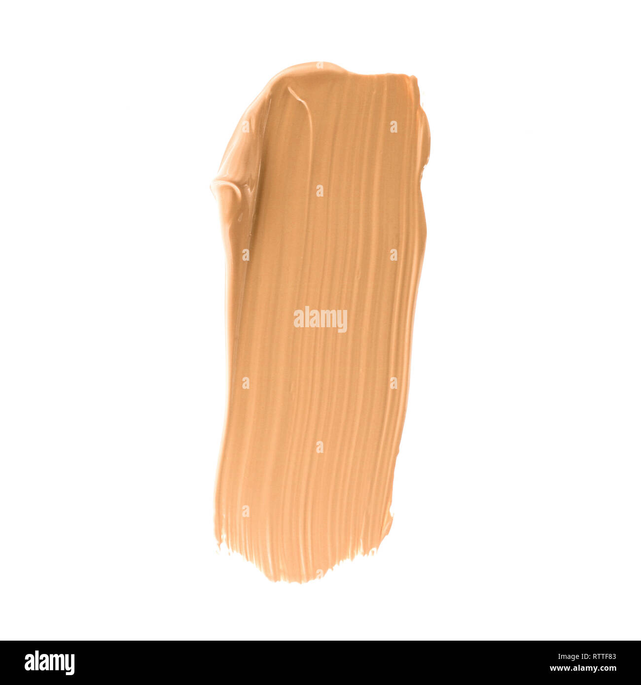 Make-up base foundation brush stroke isolated on white background ...