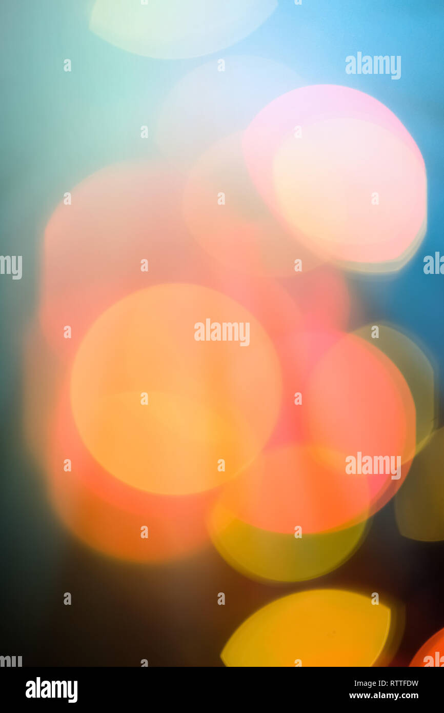 Colorful blurry lights - abstract background, bokeh overlay defocused design concept. Colour ...
