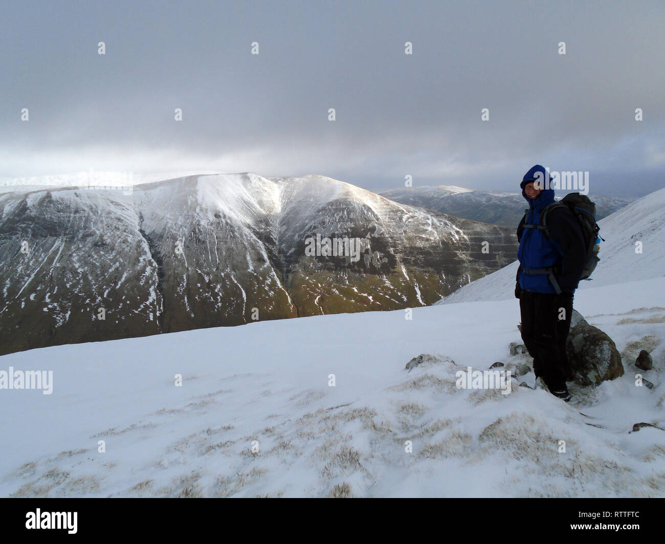 Lone Male Hiker in Snow with Saddle Yorke in the Background on Route to ...