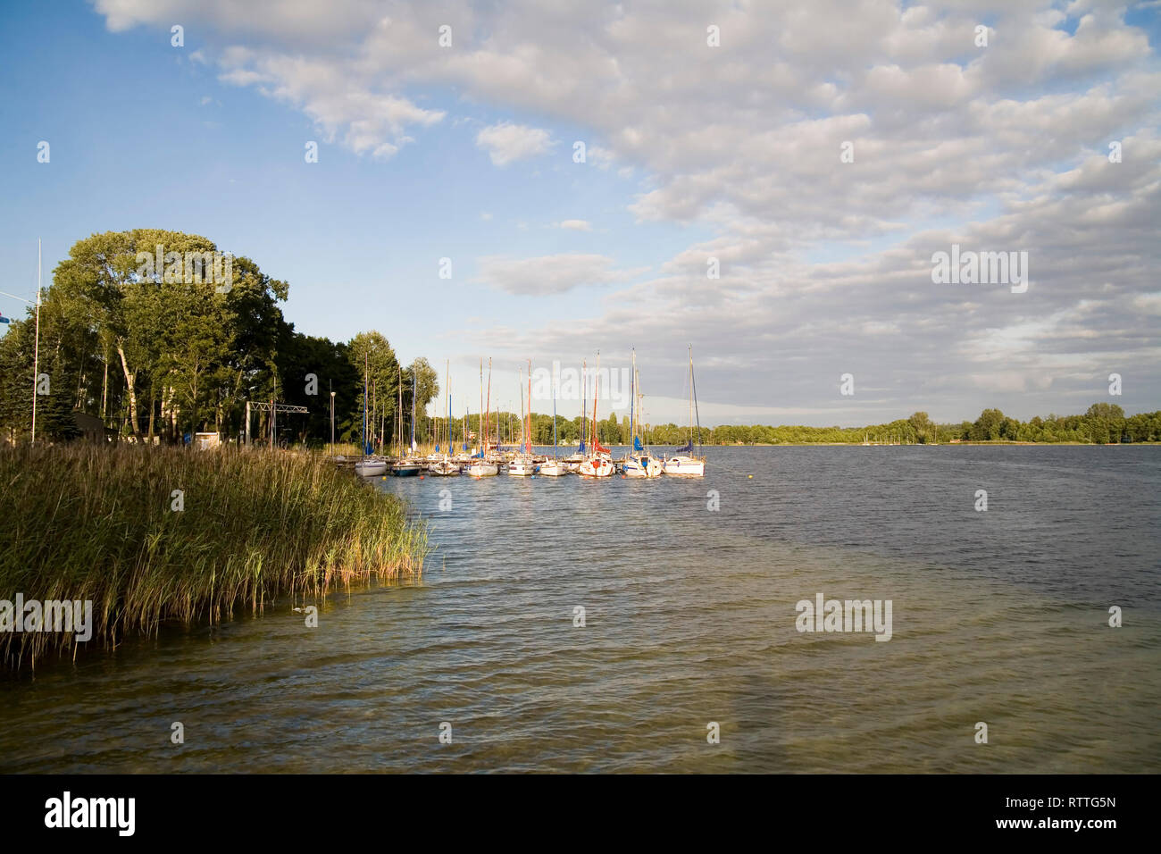 a small harbour on one of polish lakes Stock Photo - Alamy