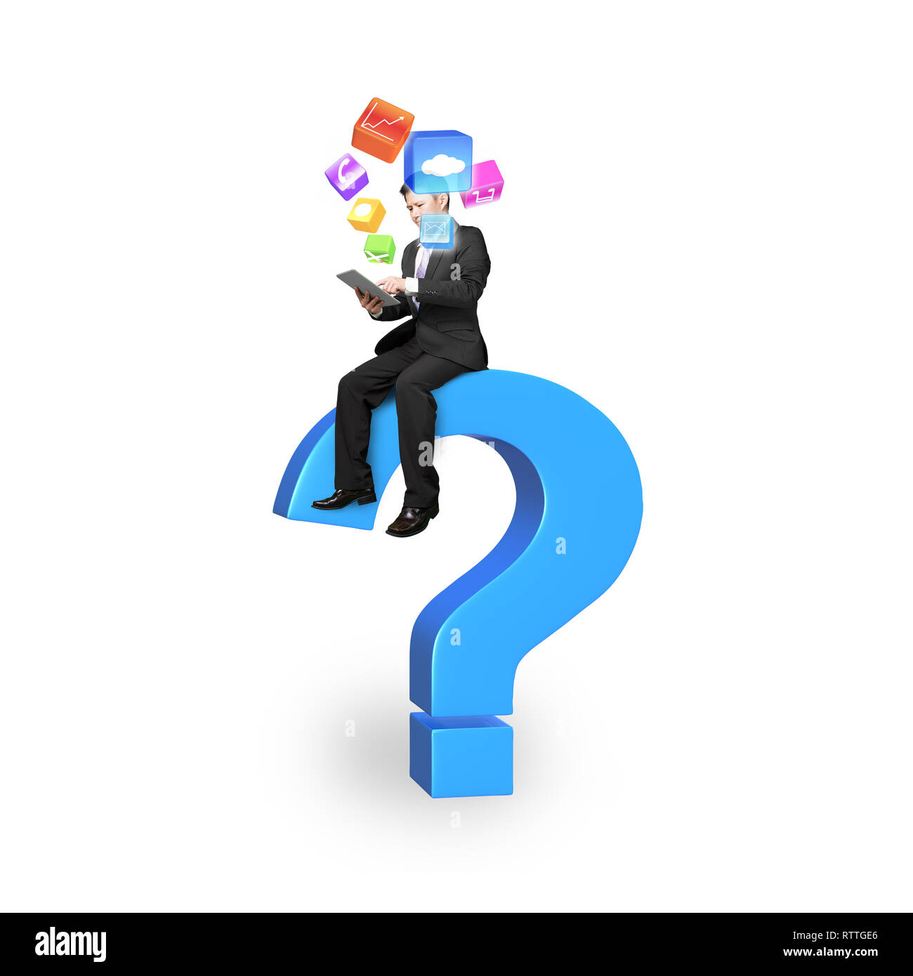 Blue Question Mark Person