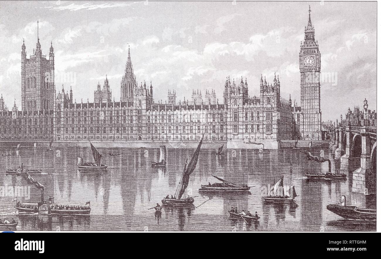 Le parlement britannique au XIX e siècle. Gravure du XIX e siècle Stock ...