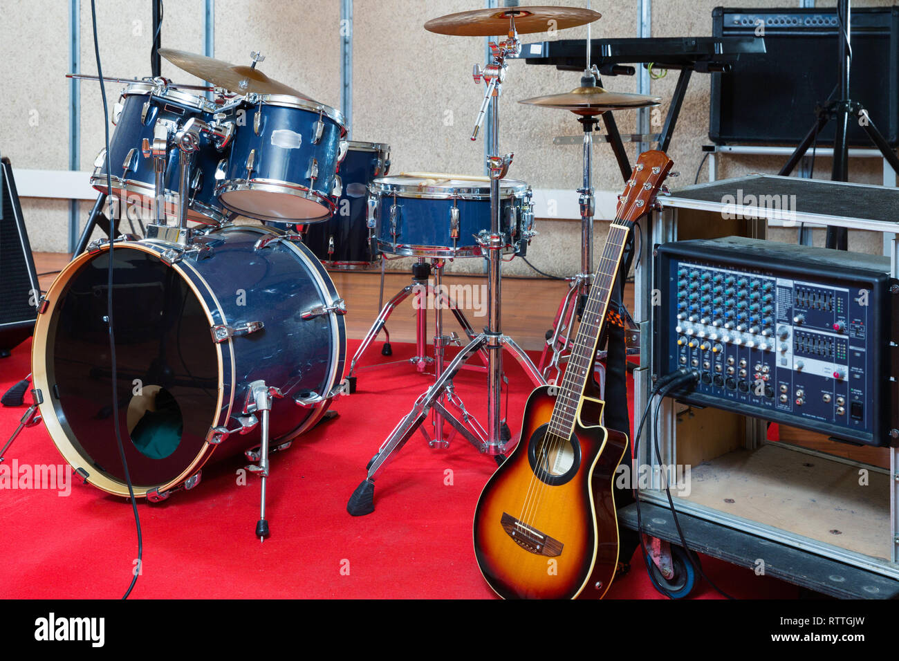 Modern fashionable stylish music instruments and equipments for rock ...