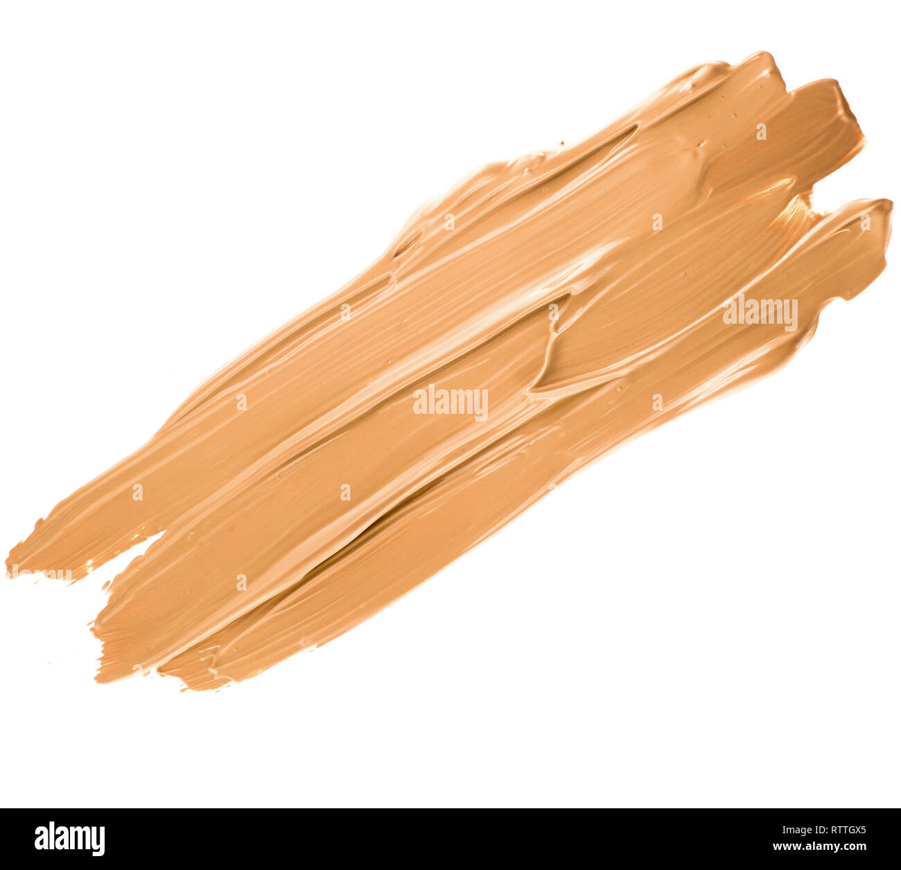 Make-up base foundation brush stroke isolated on white background ...