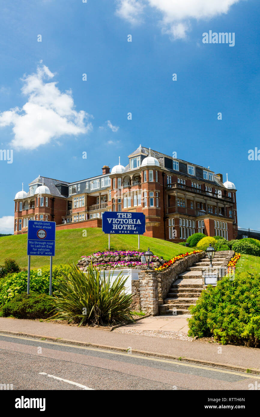 The imposing Victoria Hotel at Sidmouth on the Jurassic Coast, Devon ...