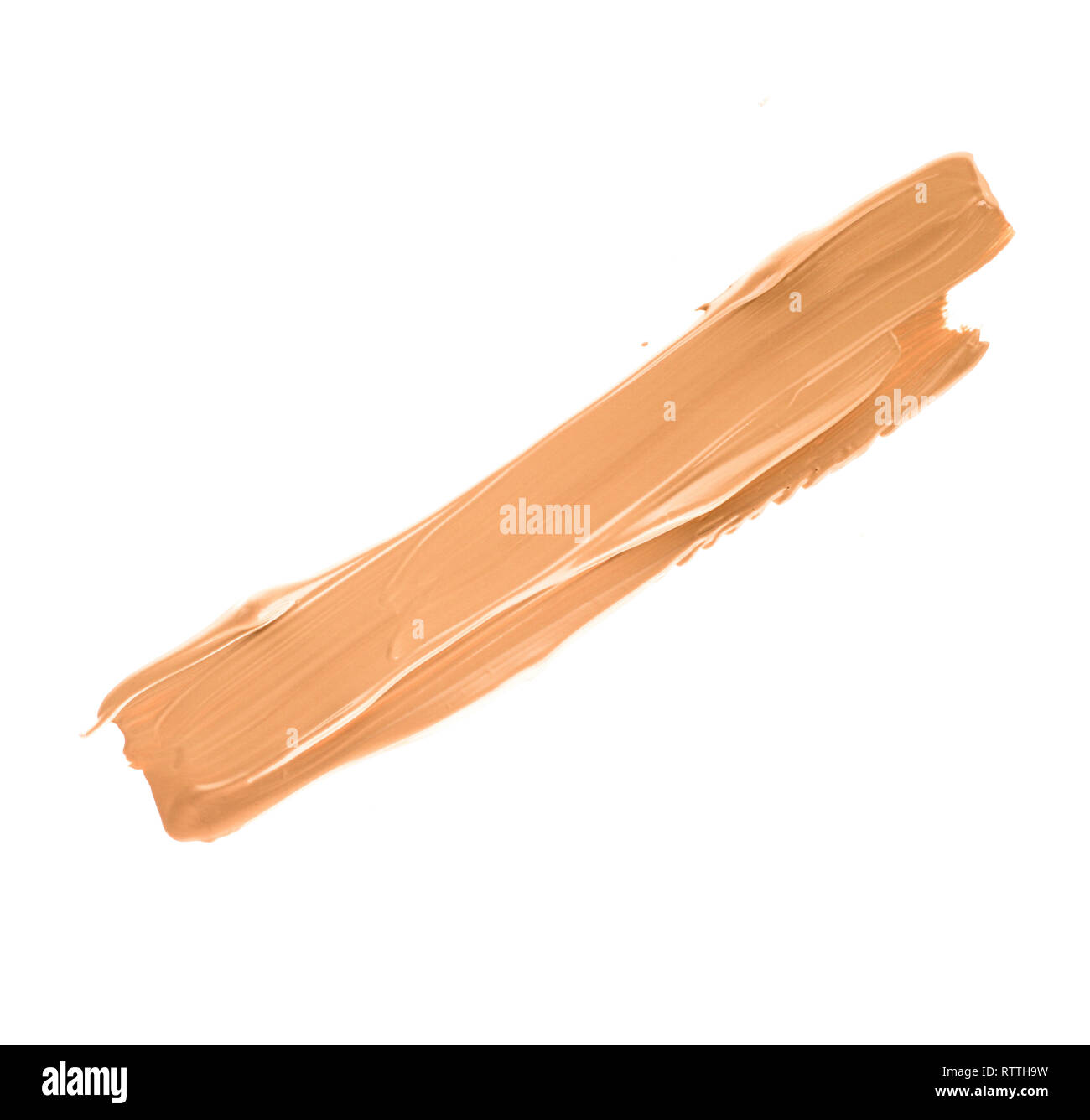 Make-up base foundation brush stroke isolated on white background ...