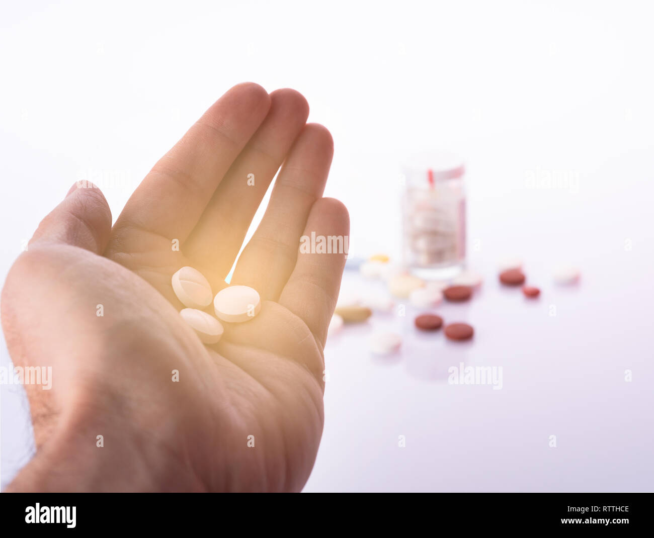 Hand male caucasian hold holding pill medicine prescription hi-res ...