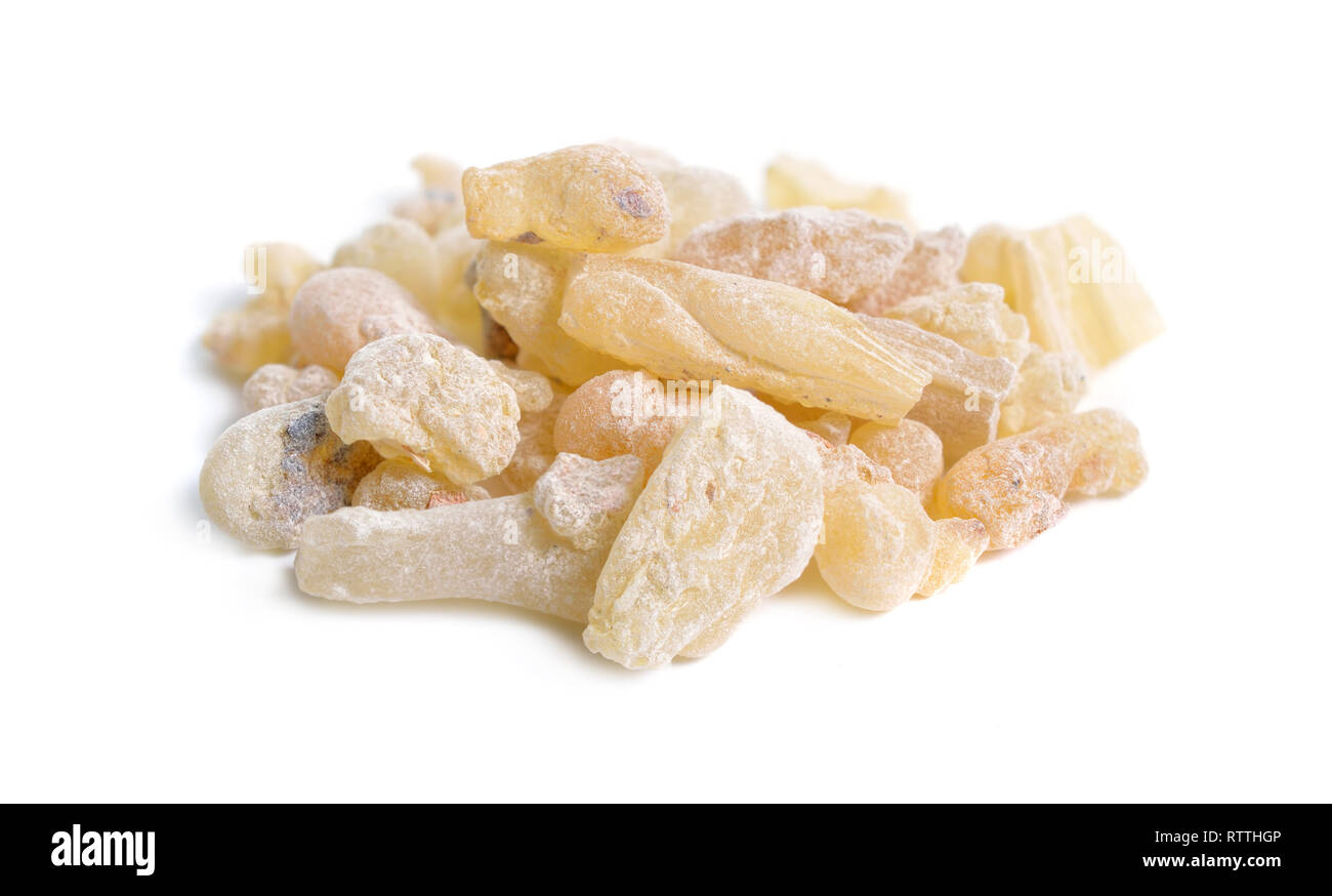 Frankincense, also known as olibanum Isolated on white Stock Photo - Alamy