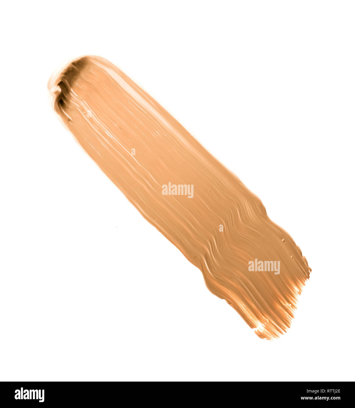 Make-up base foundation brush stroke isolated on white background ...