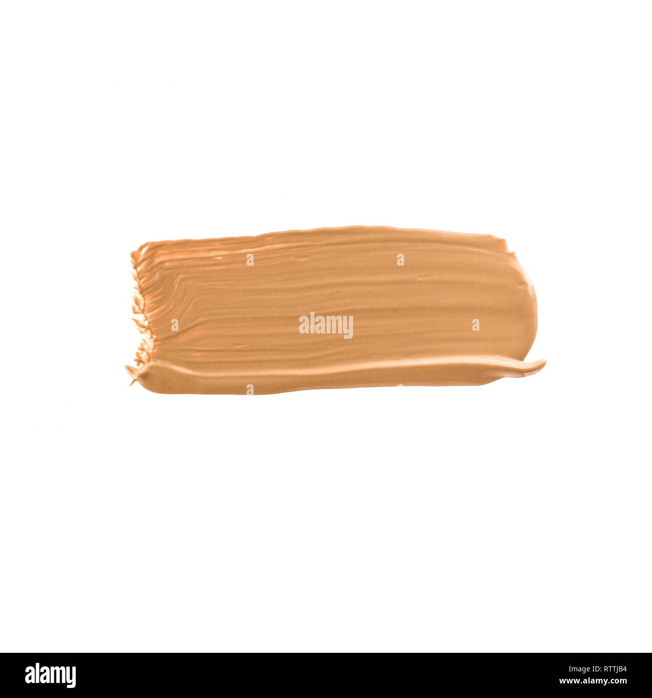 Make-up base foundation brush stroke isolated on white background ...