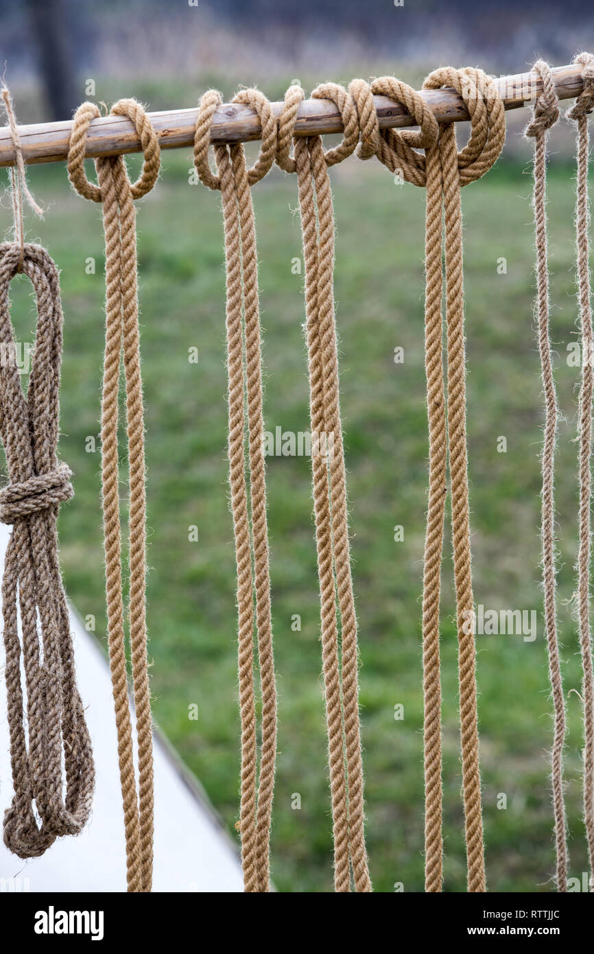 Close-up of rope with knot Stock Photo - Alamy