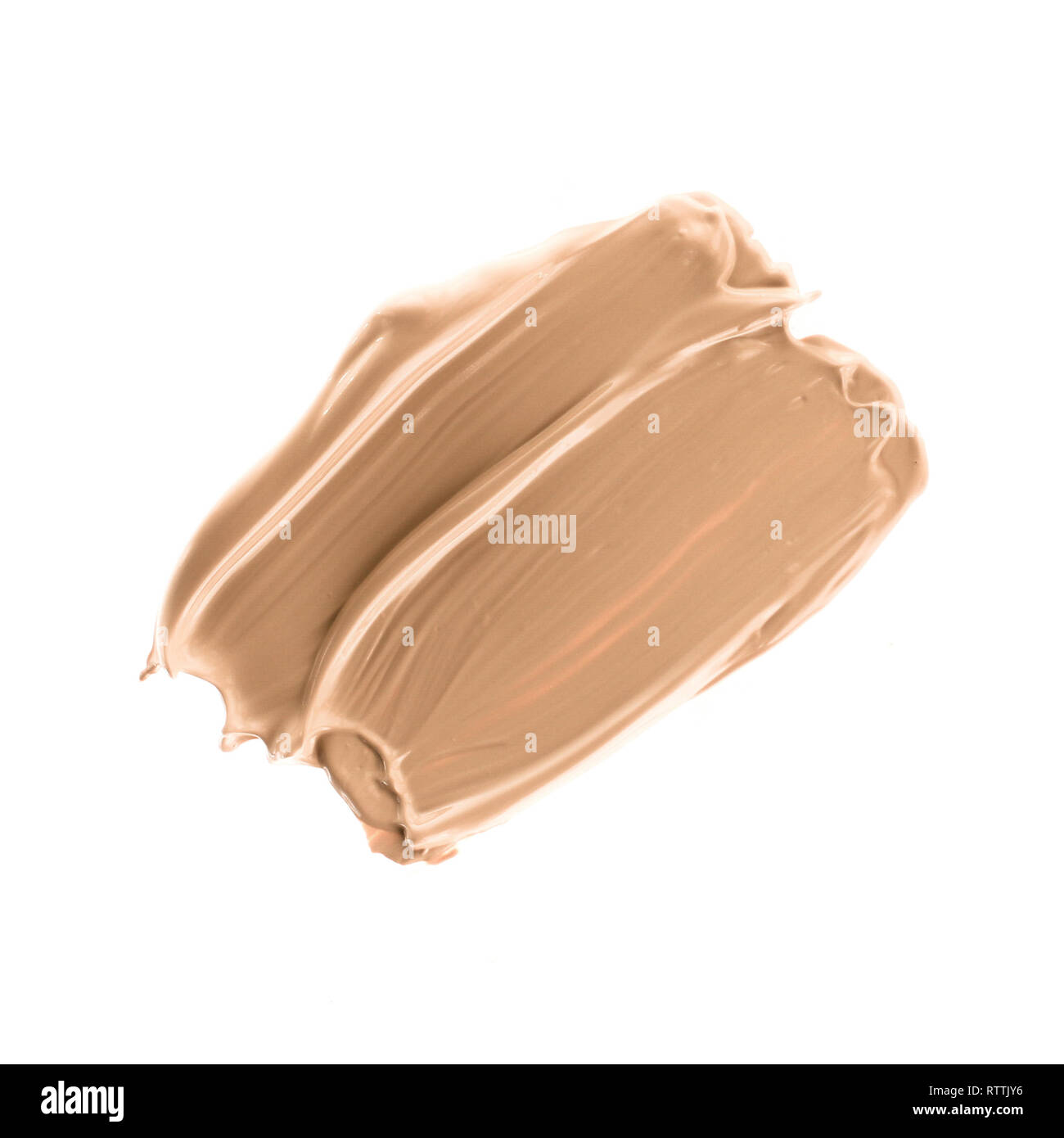 Make-up base foundation brush stroke isolated on white background ...