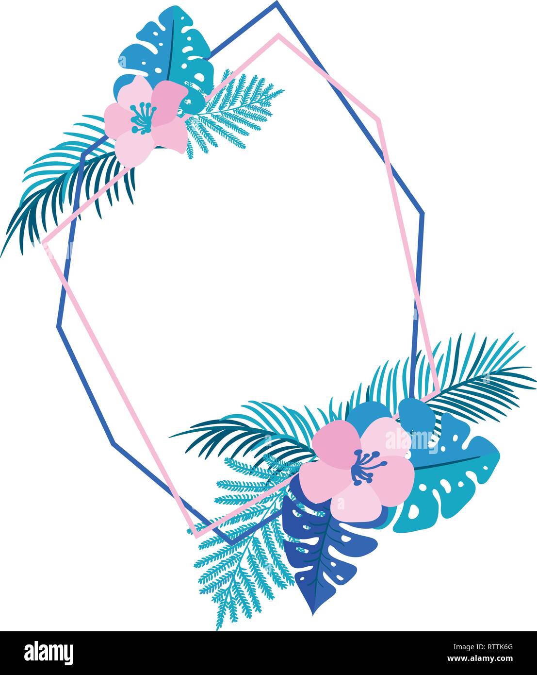 Geometric floral border hi-res stock photography and images - Alamy