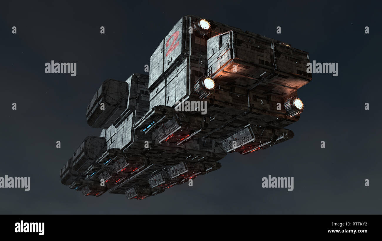 3d render. Alien spaceship concept Stock Photo - Alamy