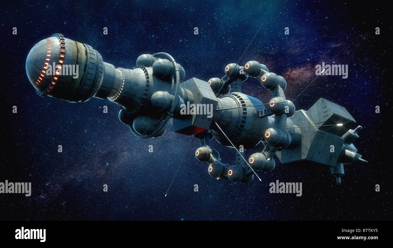 3d render. Alien spaceship concept Stock Photo - Alamy
