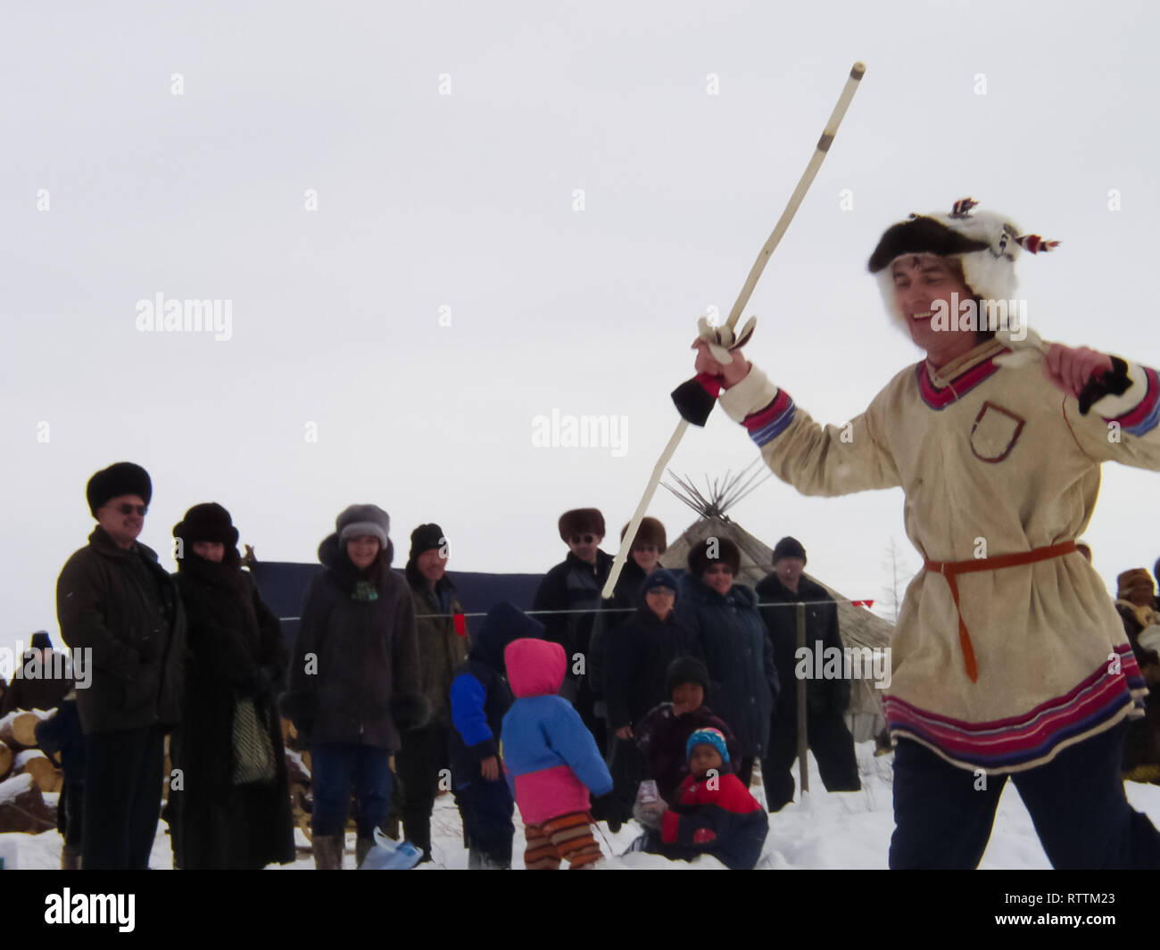 Bilibino, Chukotka, Russia - January 21, 2015: National Chukchi ...