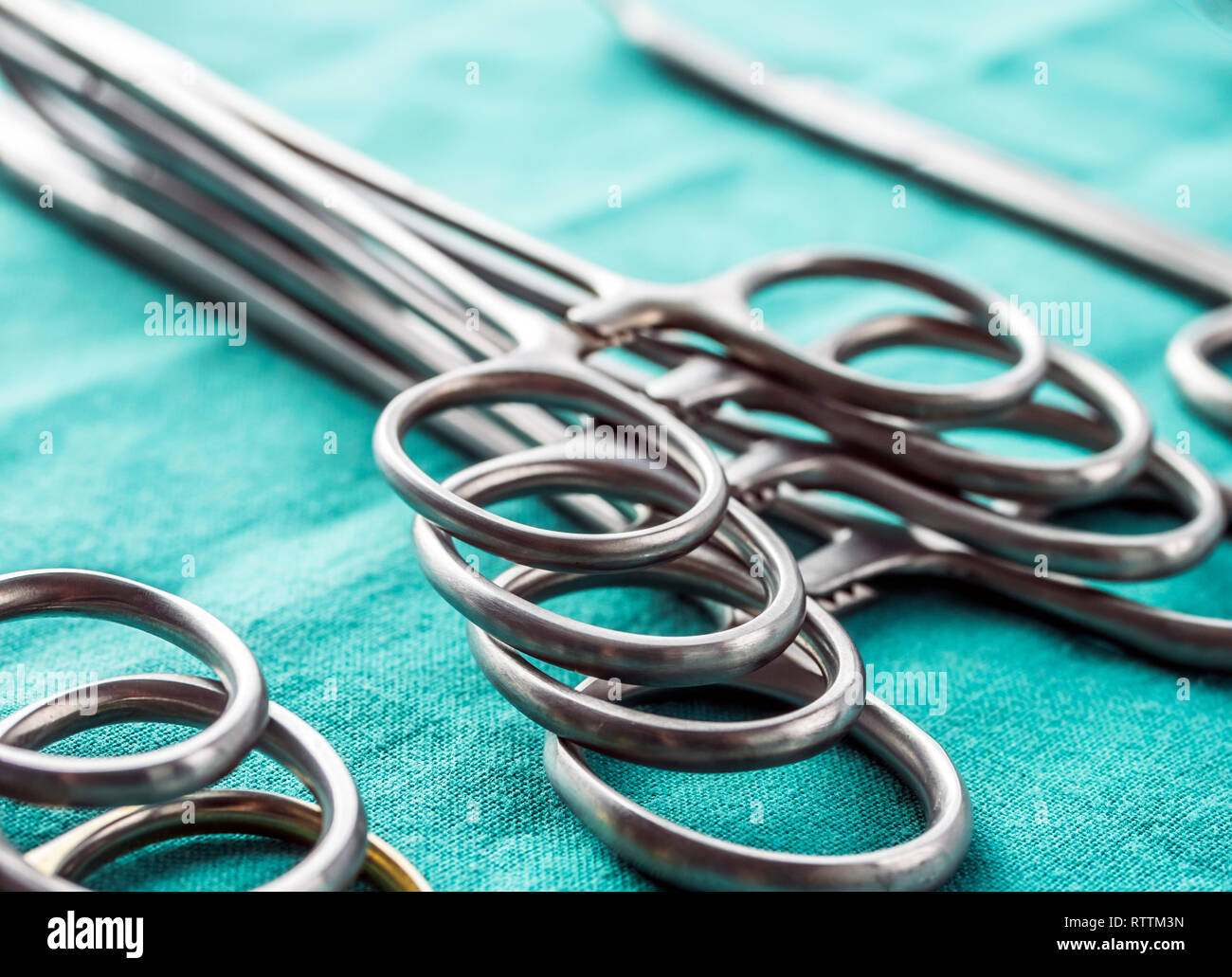 Some scissors for surgery in an operating theater, conceptual image ...