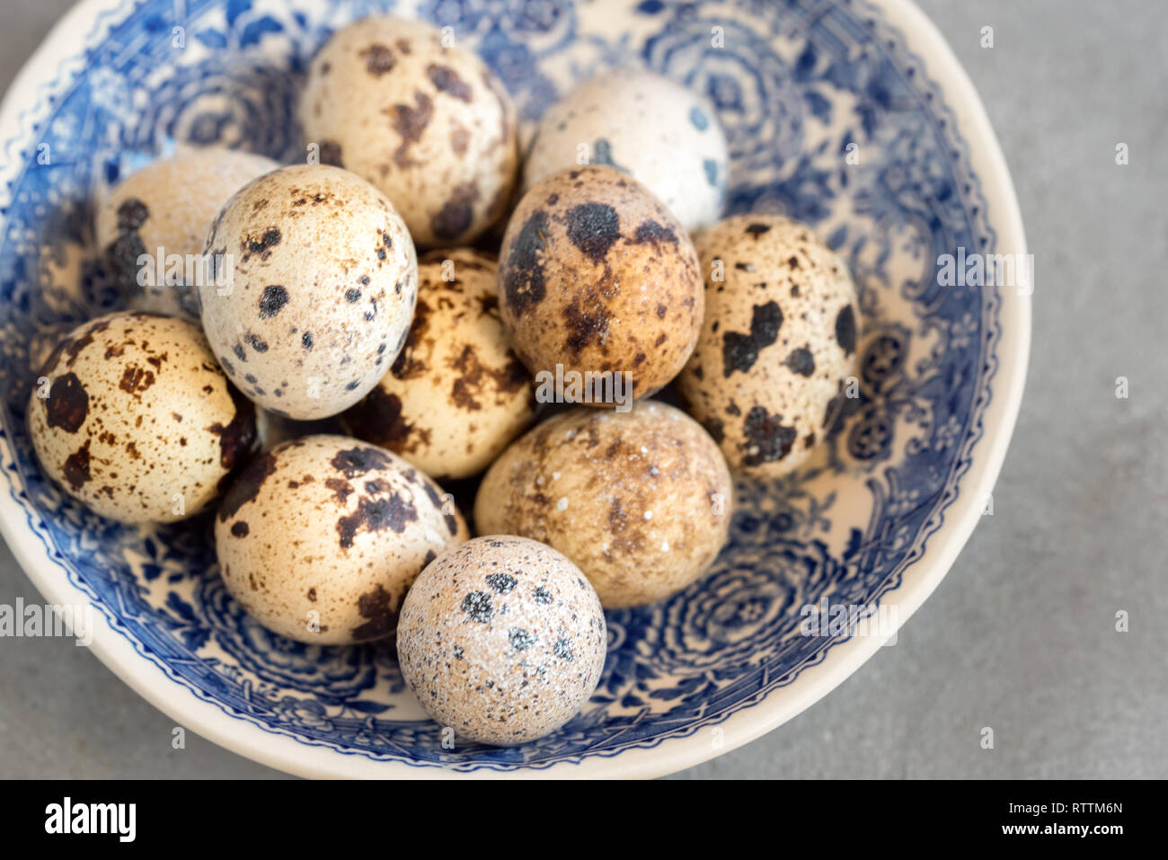 Fresh organic quail eggs, a delicacy in many parts of the world Stock ...