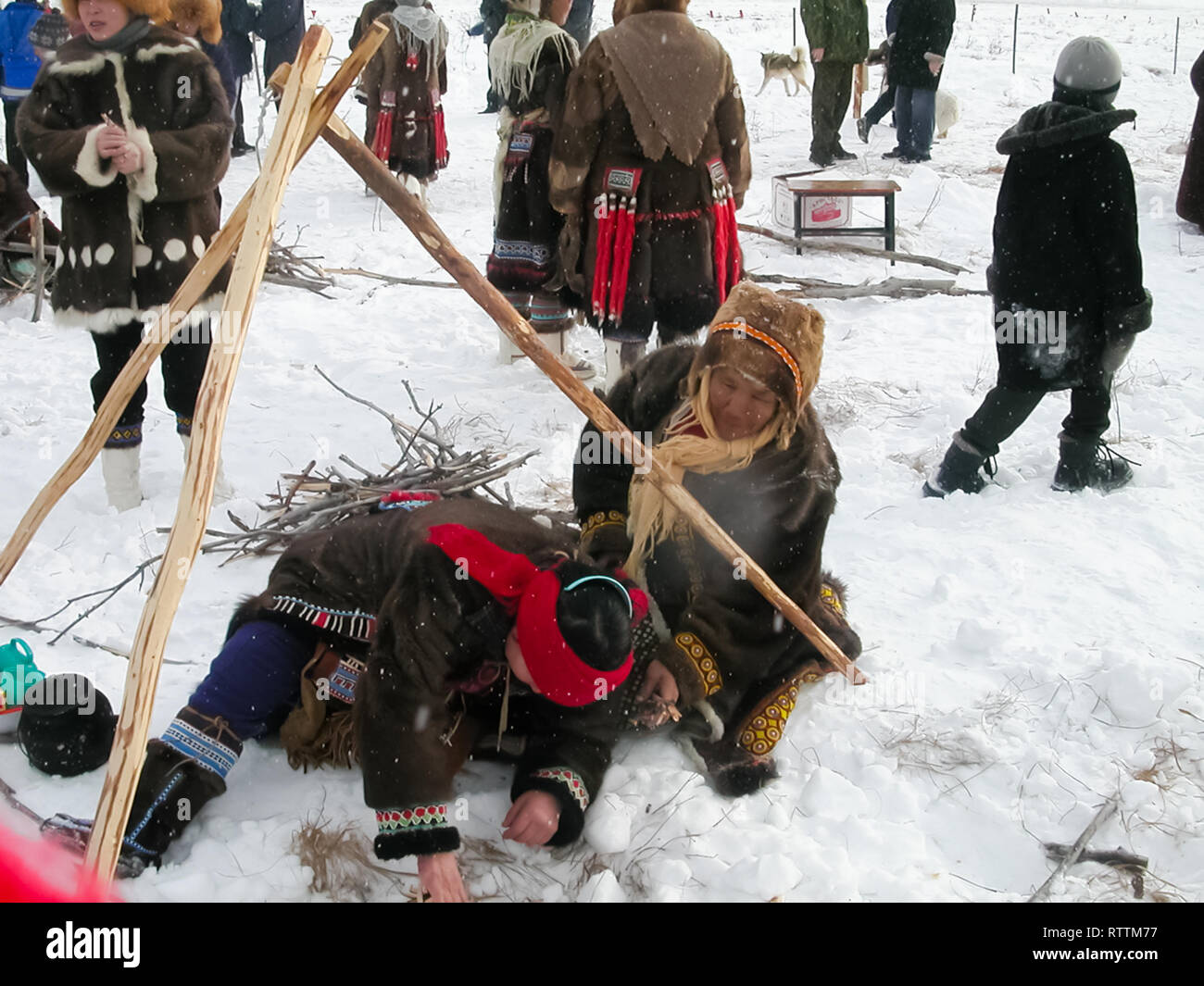 Bilibino, Chukotka, Russia - January 21, 2015: National Chukchi ...