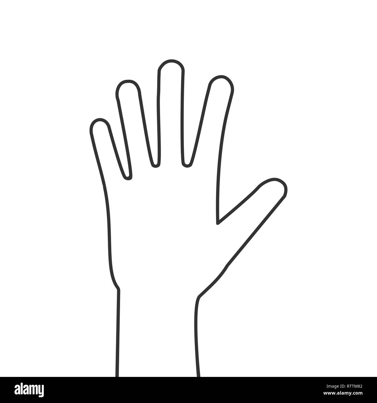 Cartoon open hand symbol Black and White Stock Photos & Images - Alamy