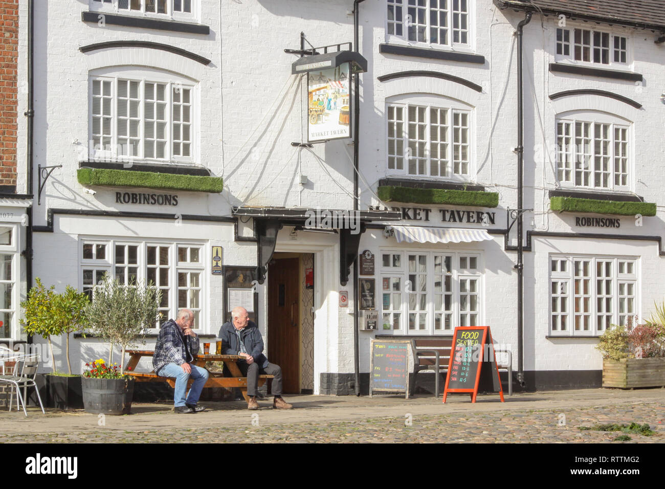 Morning pint at the market tavern in sandbach on the cobbles ...