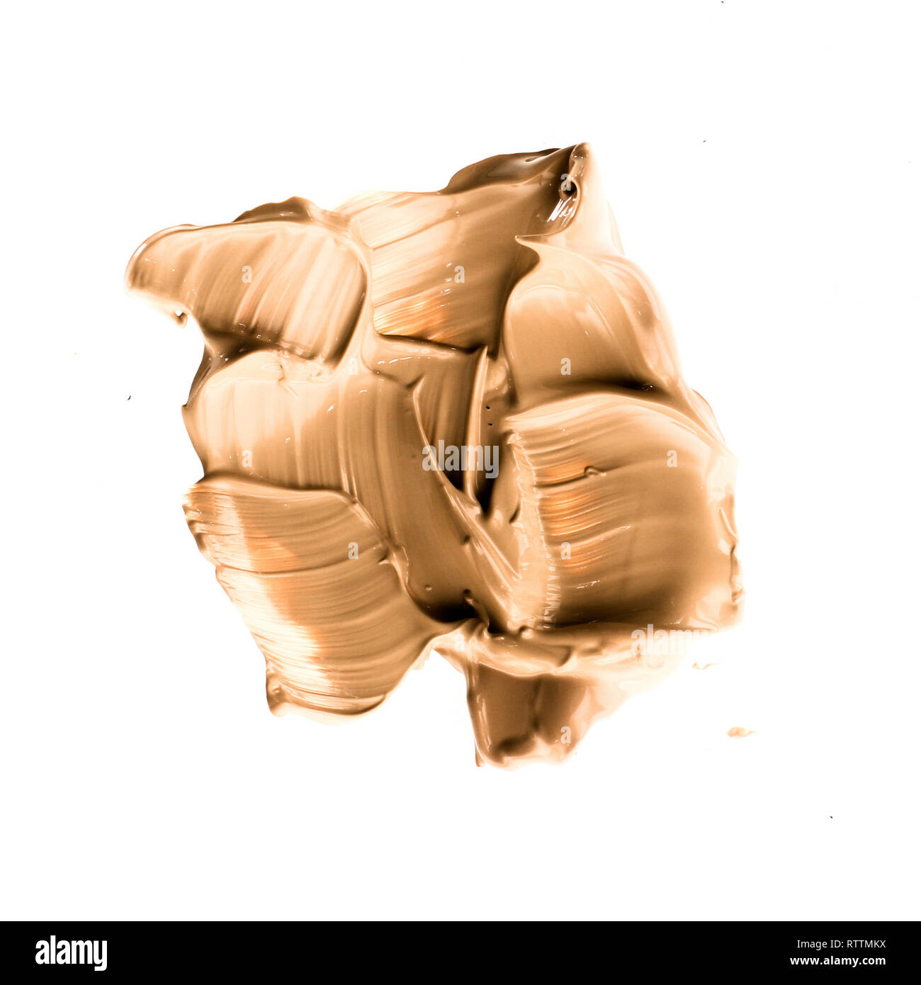 Make-up base foundation brush stroke isolated on white background ...