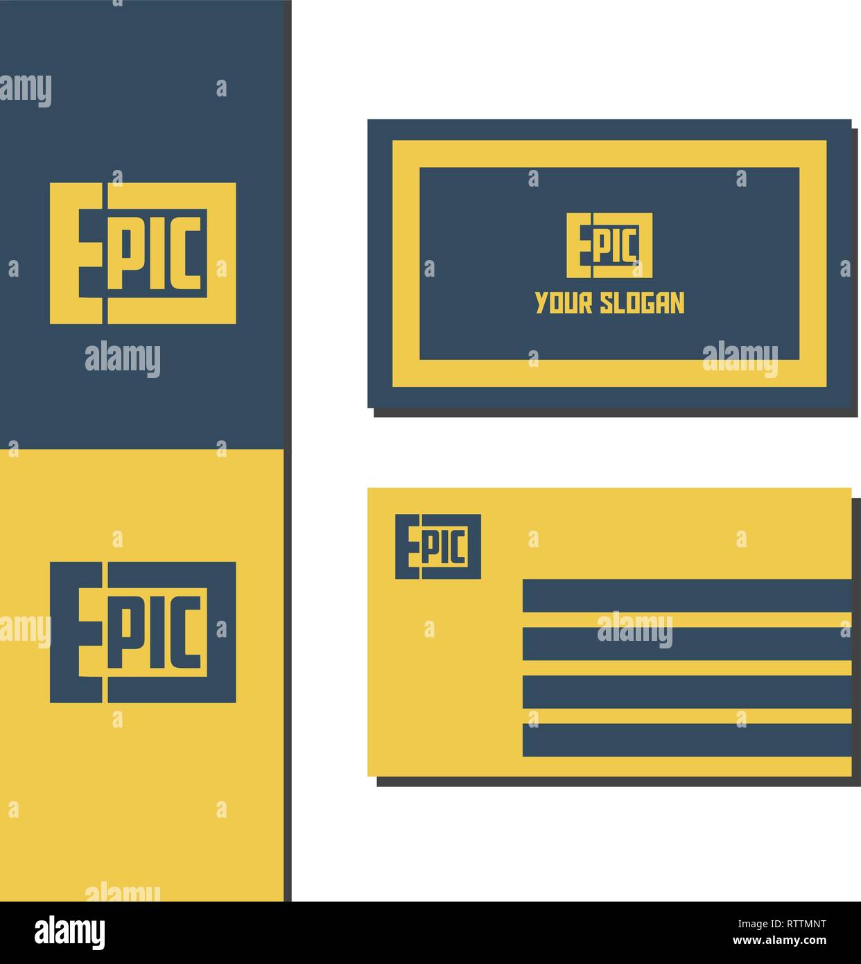 Vector illustration epic logo with business card design Stock Vector ...
