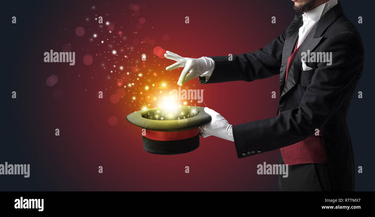 White glove hand conjuring something mysterious Stock Photo - Alamy