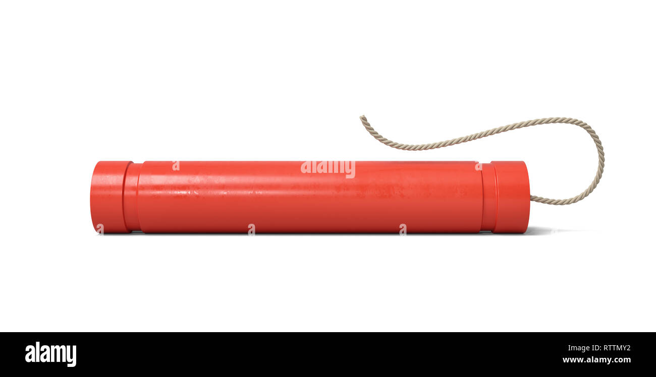 3d rendering of a dynamite stick on a white background Stock Photo - Alamy