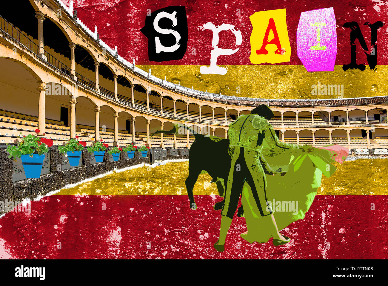 Spain, Modern style contemporary art zine culture collage Stock Photo ...