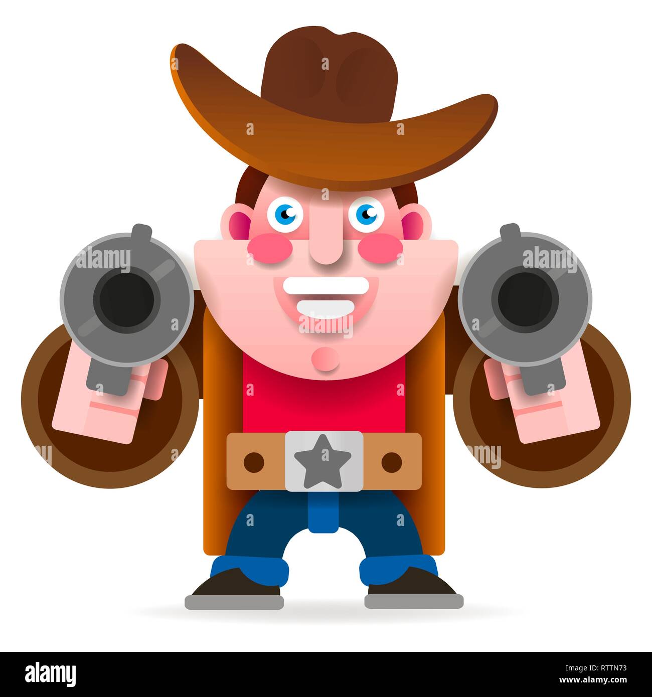 Cartoon cowboy drawing guns isolated hi-res stock photography and ...