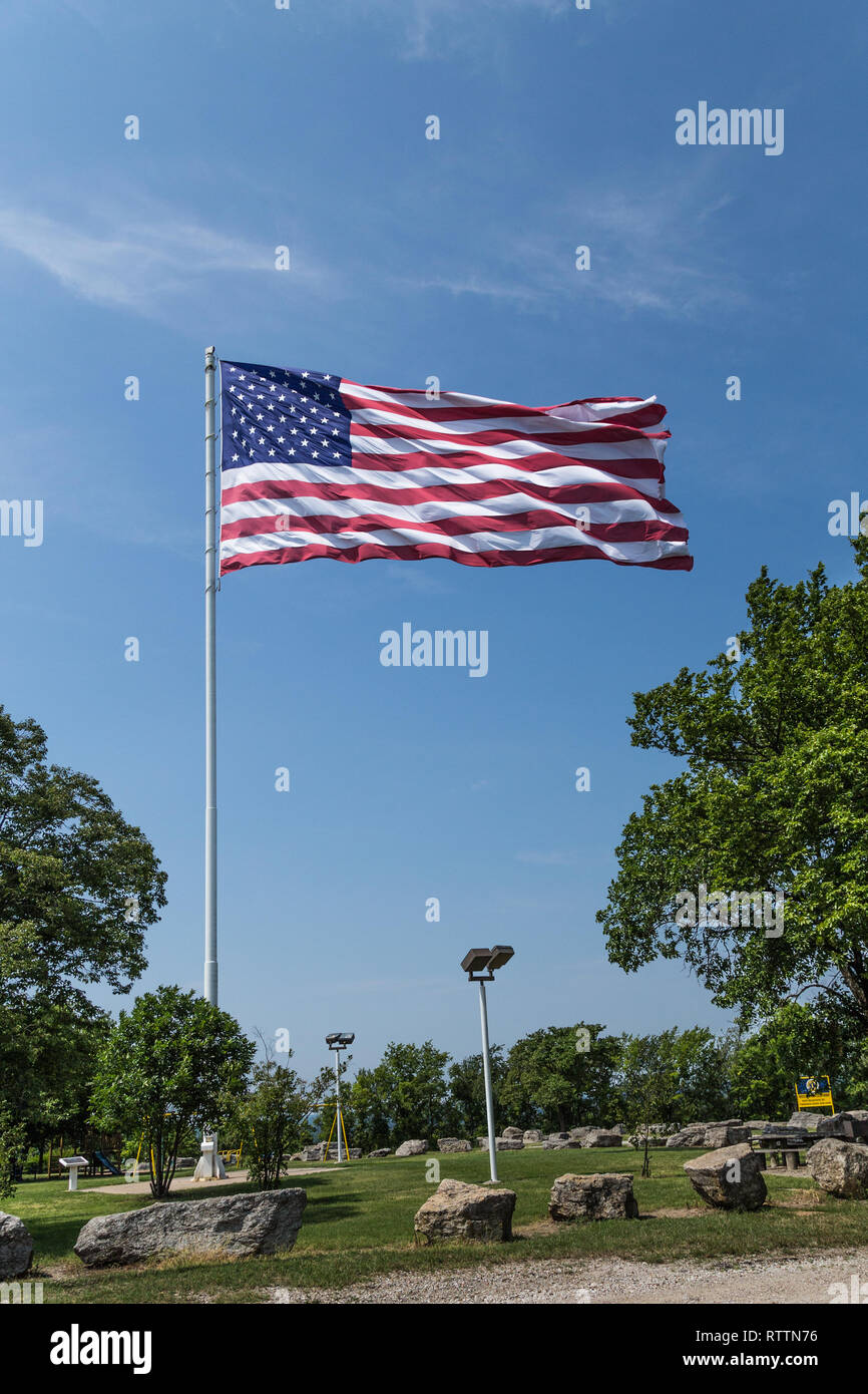 This massive flag is at the top of a very steep hill Stock Photo - Alamy
