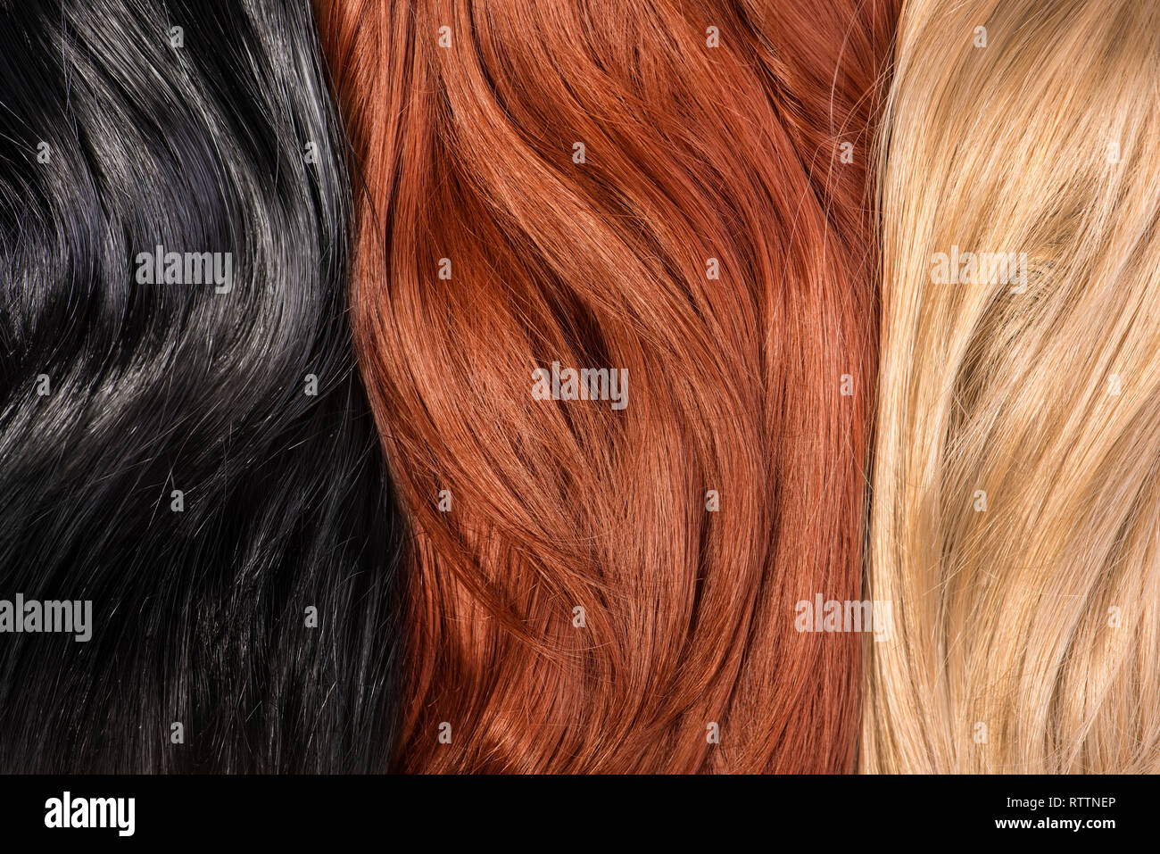 Long straight hair of different colors Stock Photo - Alamy