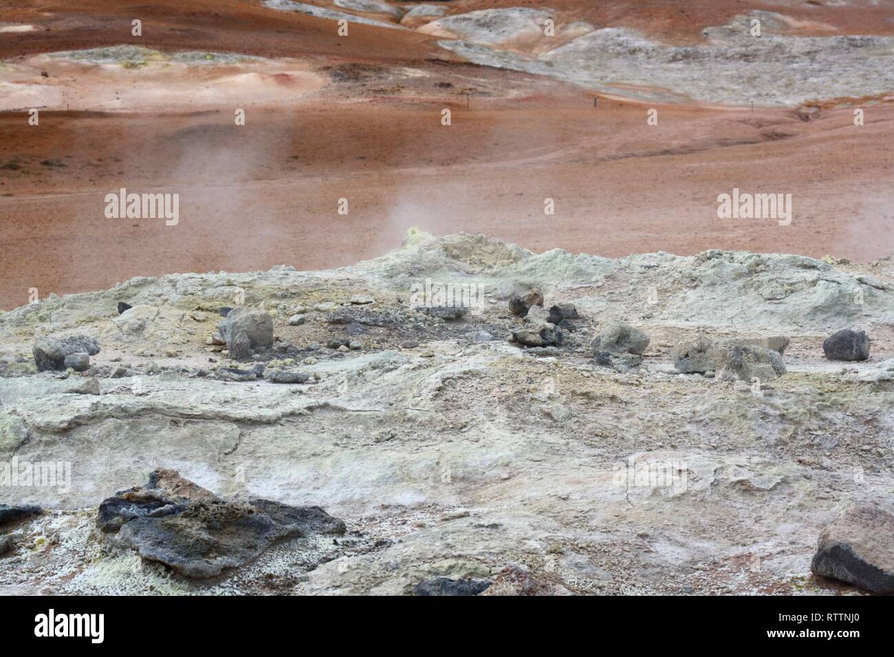 Volcanic scorched earth landscape at Myvatn Stock Photo - Alamy