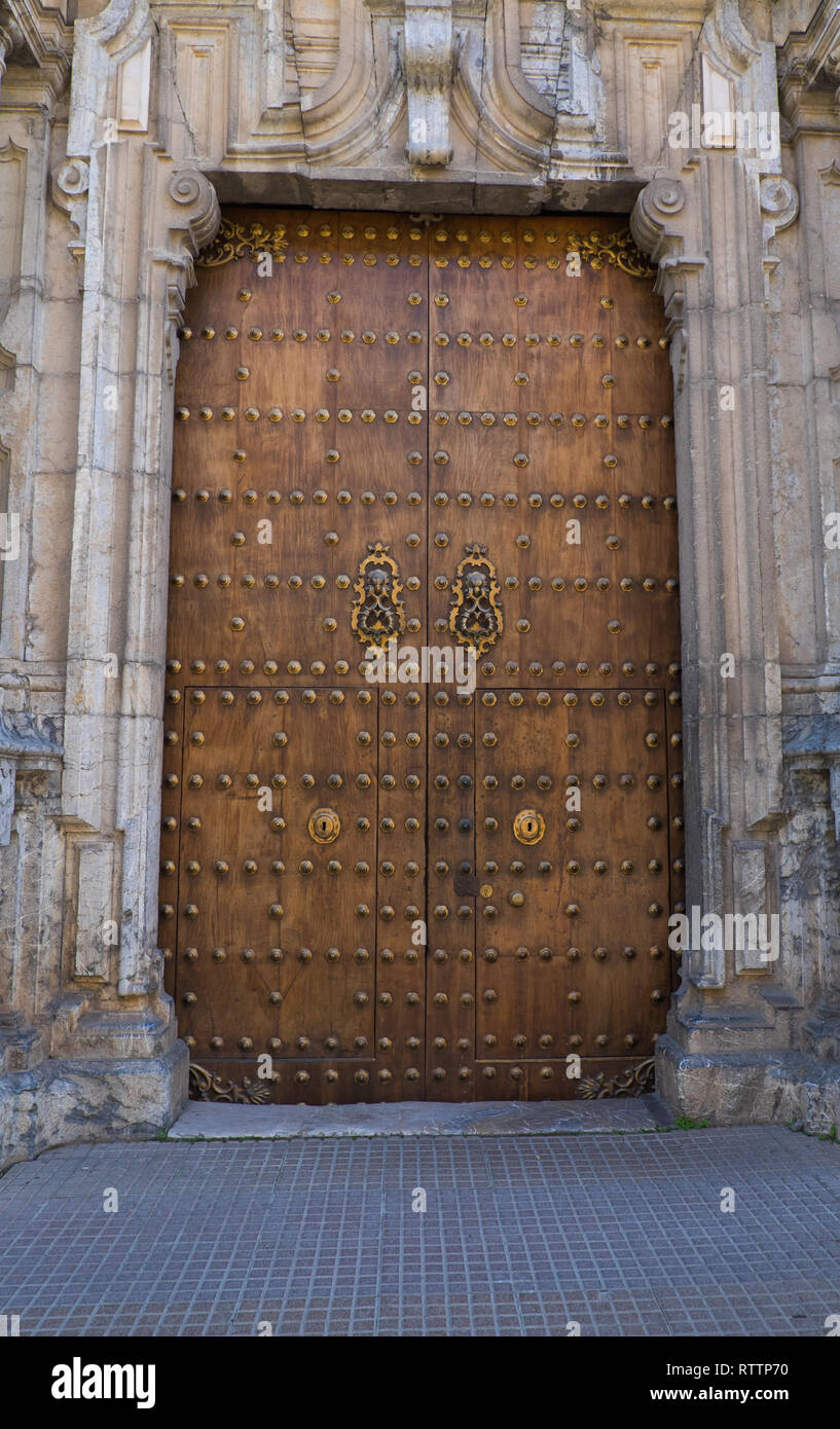 Wooden studded gate Stock Photo - Alamy