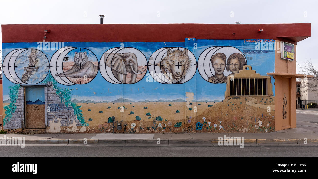 "Endangered Species" mural on wall of Country Club Market, Albuquerque ...
