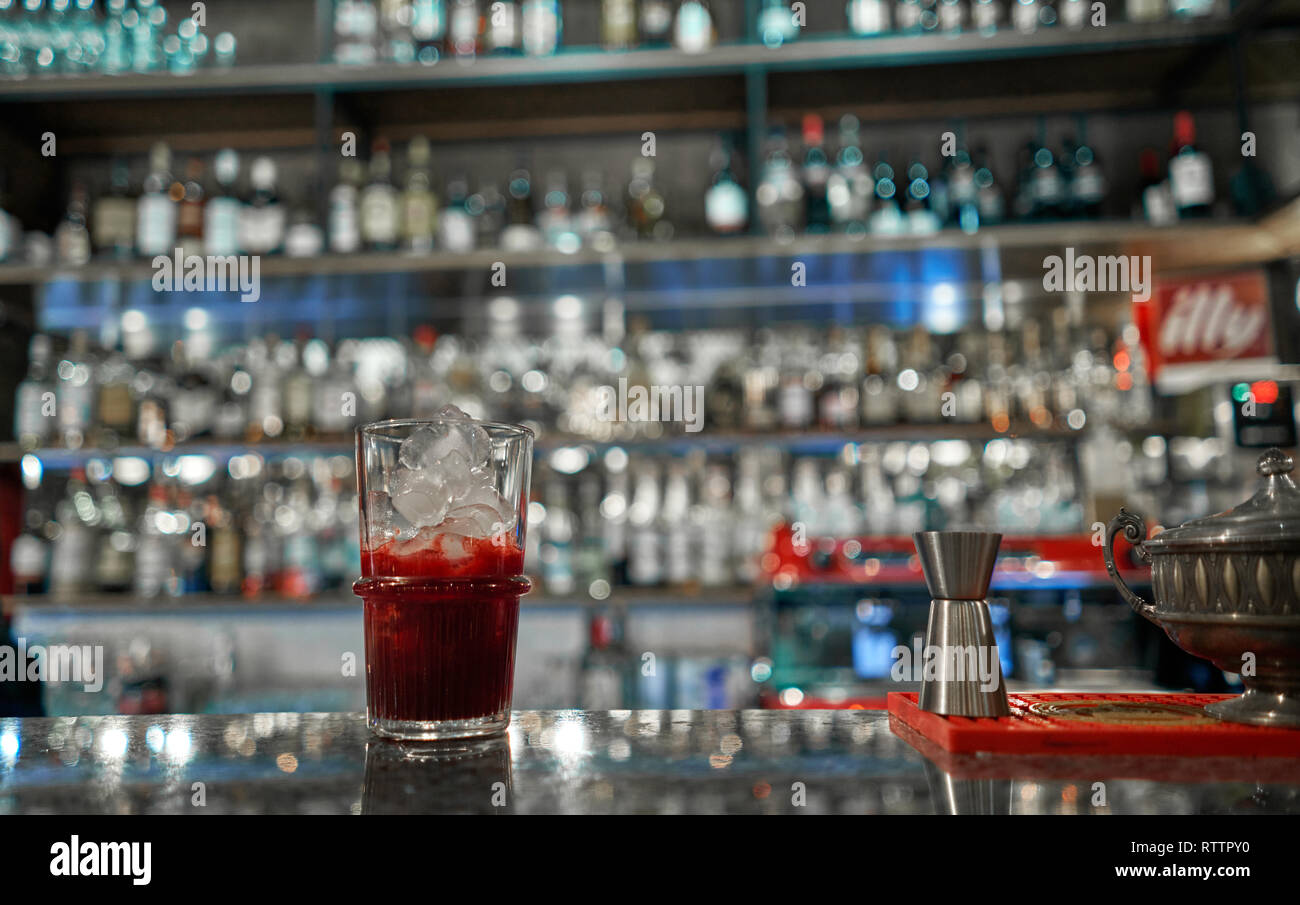 glass glasses on the bar Stock Photo - Alamy