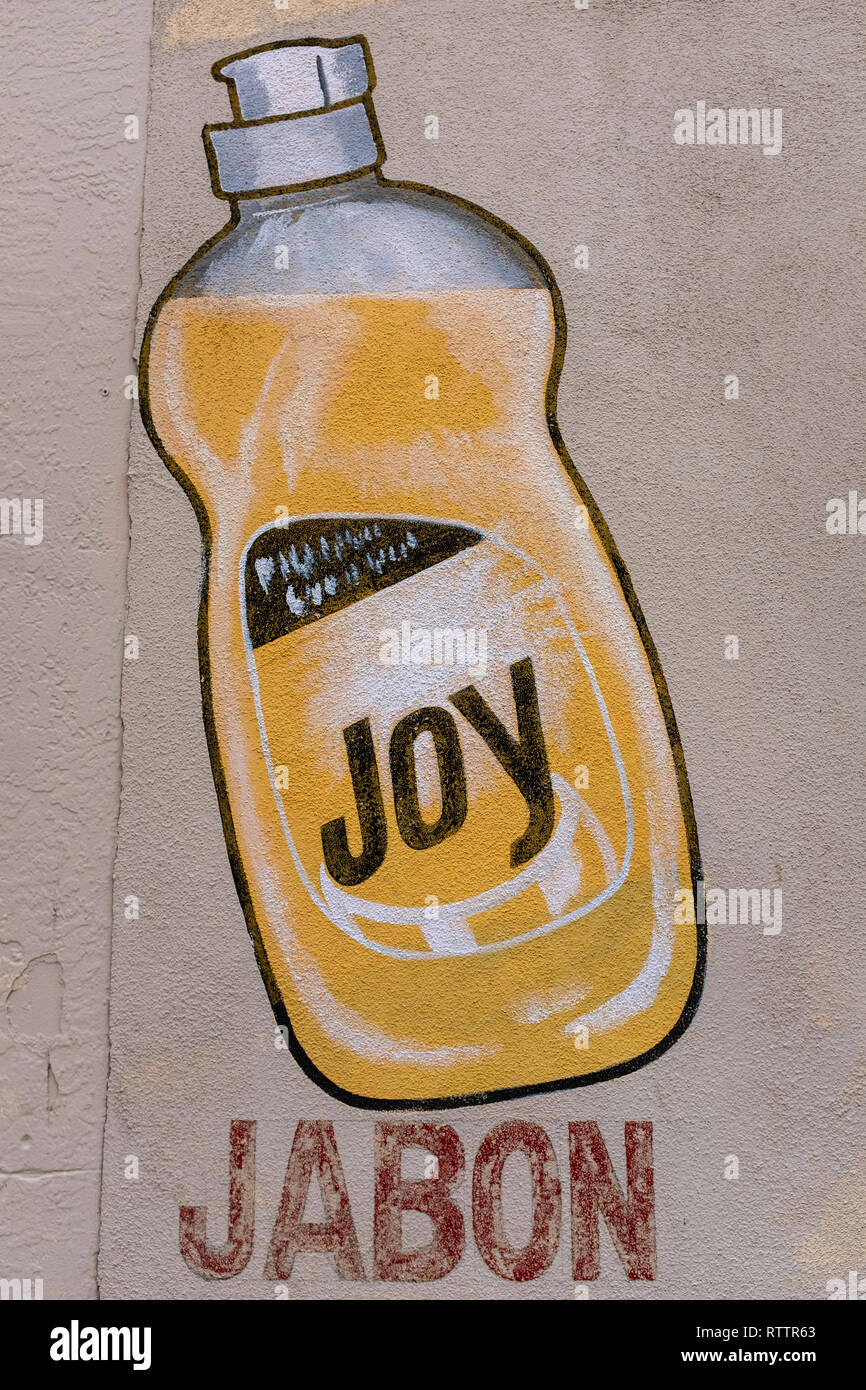 grocery items painted on wall of Country Club Market, Albuquerque, New ...