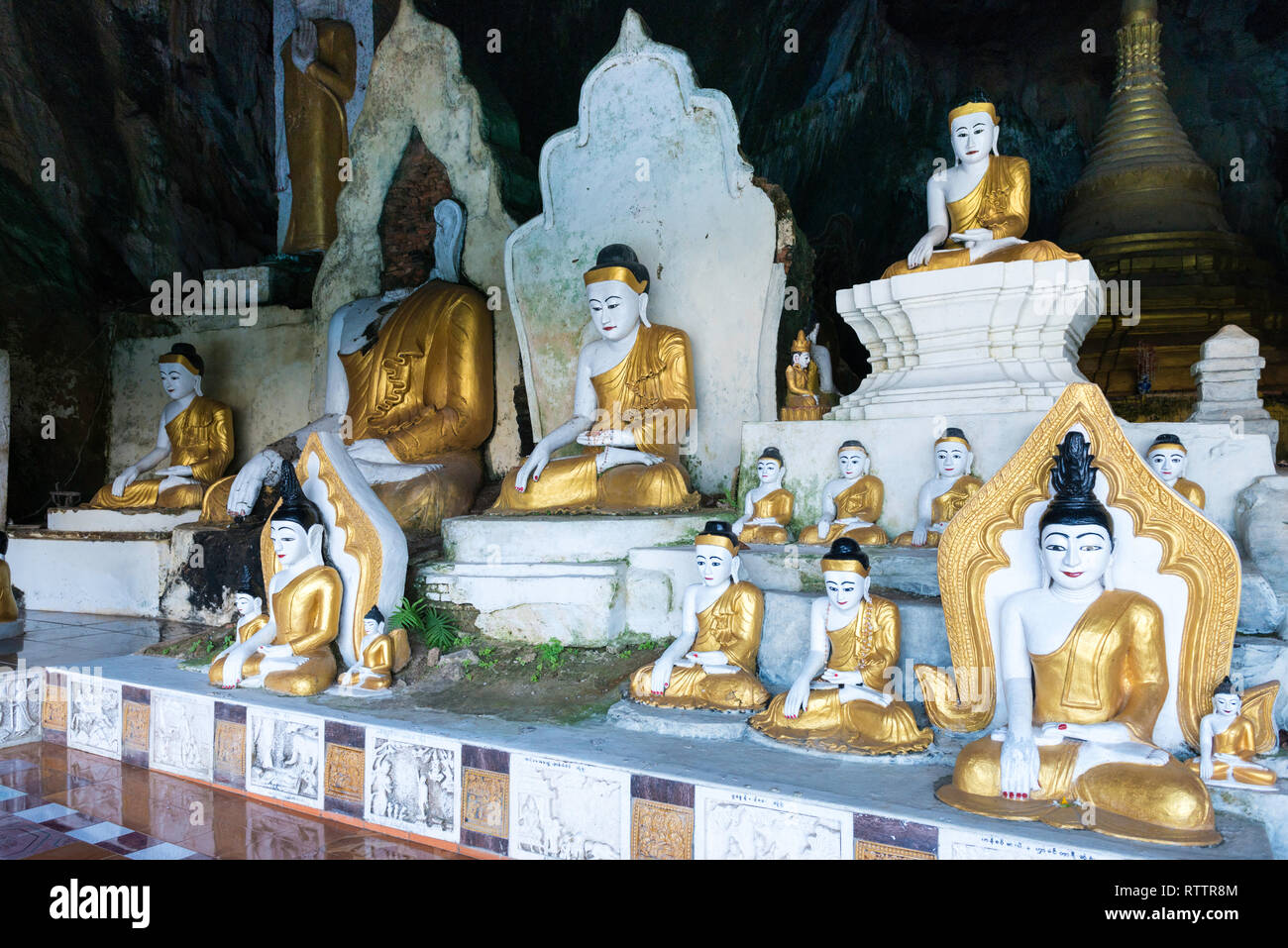 HPA-AN, MYANMAR - 19 NOVEMBER, 2018: Horizontal picture of the interior ...