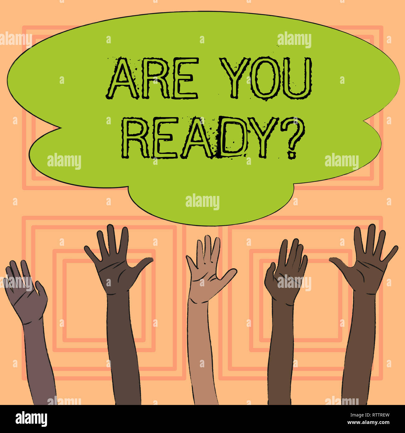 Text sign showing Are You Readyquestion. Conceptual photo Be Prepared ...