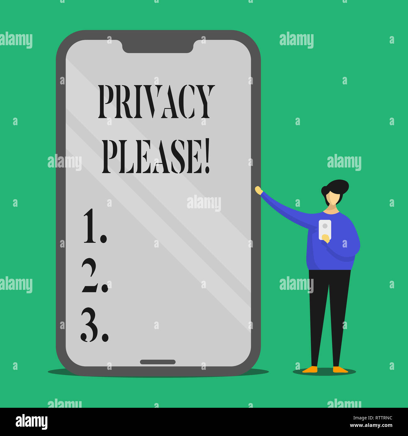 Text sign showing Privacy Please. Conceptual photo Let us Be Quiet Rest ...