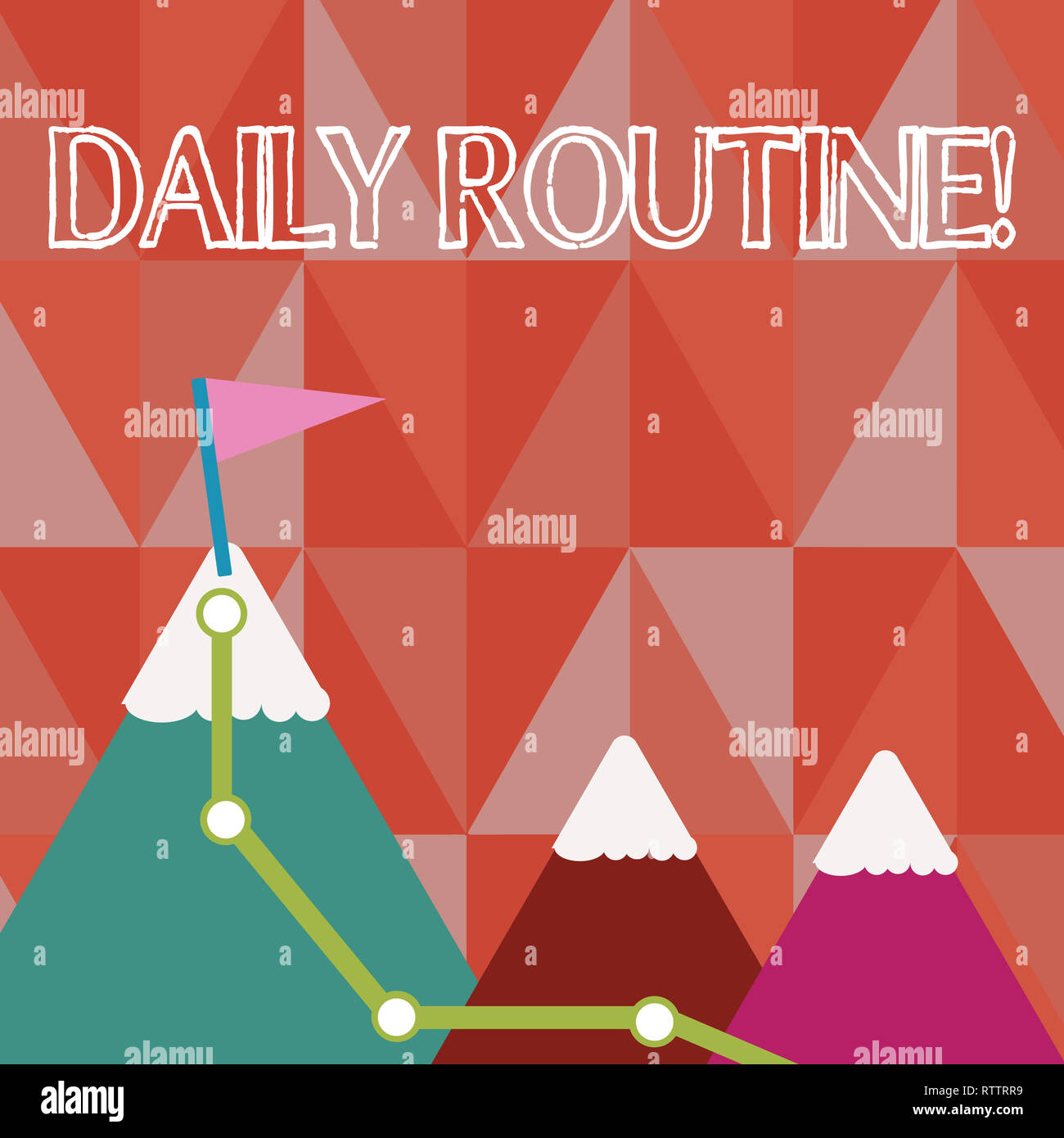 Handwriting text Daily Routine. Concept meaning Everyday good habits to ...